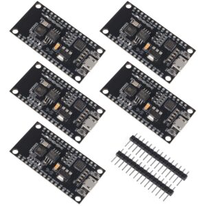 aitrip 5 pcs nodemcu lua cp2102 nodemcu v3 lua wifi module integration of esp8266 + extra memory 32m flash, usb-serial cp2102 for arduino