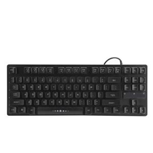 gaming keyboard, 87?key usb wired rgb backlight mechanical gaming keyboard for desktop and laptop computers, with ergonomic floating low-key cap