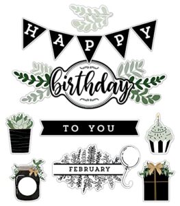 carson dellosa 62-piece farmhouse classroom birthday calendar bulletin board set, classroom birthday chart with happy birthday banner, bulletin board cutouts, farmhouse classroom decor