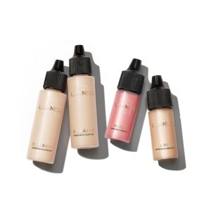 luminess air silk 4-in-1 airbrush foundation makeup starter kit, fair, 0.5 oz, 4 count