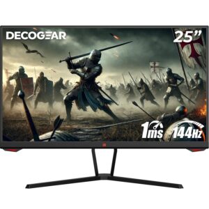 deco gear 25" gaming monitor, fast ips 1ms (gtg) panel with 144hz refresh rate, 1920x1080 full hd resolution