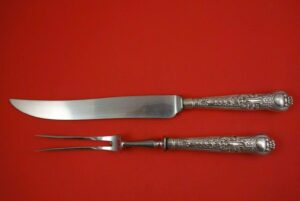 coburg by mary chawer english sterling silver roast carving set 2pc hh ws c.1836