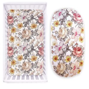 floral crib sheet and floral bassinet sheet