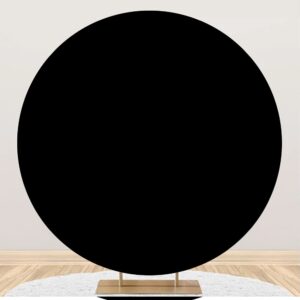 leowefowa black backdrop round cover 6.5ft black photo backdrop pure black circle backdrop stand cover birthday wedding baby shower bridal shower engagement party decor banner photo booth props