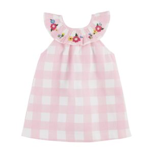 mud pie baby girls ruffle sleeves mud pie smocked dress gingham 3 toddler, gingham, size 3t us