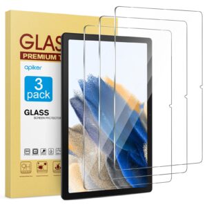 apiker [3 pack] compatible for samsung galaxy tab a8 10.5" screen protector 2022 (sm-x200/x205/x207), tempered glass/case friendly/sensitive touch/bubble free