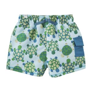 mud pie boys swim trunks, turtle, large