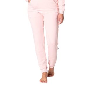 kickee solid women’s fleece sweatpants, ultra soft joggers (baby rose - l)