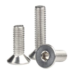 m8-1.25 x 25mm flat head socket cap screws bolts, stainless steel 18-8 (304), bright finish, allen socket drive,machine screws inner hex screw fasteners bolts 20 pcs