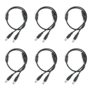 lkelyonewy 6 pack dc power supply 1 female to 2 male 5.5mm x 2.1mm jack camera cable barrel plug y splitter adapter wire for cctv cameras led light strip and more