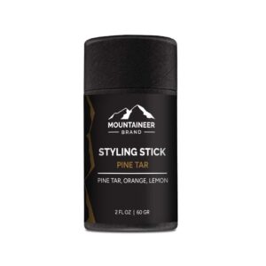 mountaineer brand styling stick | 100% natural beard conditioner for men | hydrate, tame wiry hair | firm hold for easy styling | smokey and woodsy pine tar scent 2oz