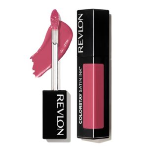 revlon colorstay satin ink crown jewels liquid lipstick, longlasting & waterproof lipcolor, moisturizing creamy formula infused with black currant seed oil, 031 pink duchess, 0.17 fl oz.