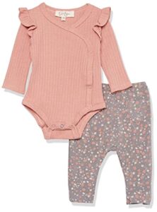 jessica simpson baby girls jessica girls' 2pcs. set pants, cameo brown, 6-9 months us