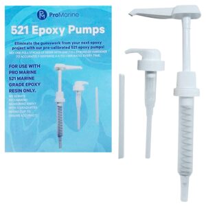 promarine supplies 521 epoxy pumps set | compatible with 521 marine grade epoxy kit | with large and small dispenser for quart and gallon | pre-calibrated and easy to use for graduated mixing cups