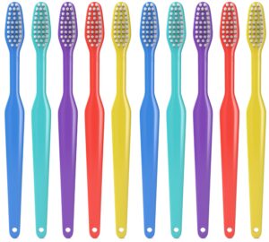 blasting health 100 pack disposable medium soft bristles bulk toothbrushes - individually wrapped (plain)