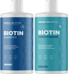 volumizing biotin shampoo and conditioner set - sulfate free shampoo and conditioner for dry damaged hair and scalp care - volumizing shampoo for thinning hair with jojoba and argan oil for hair care