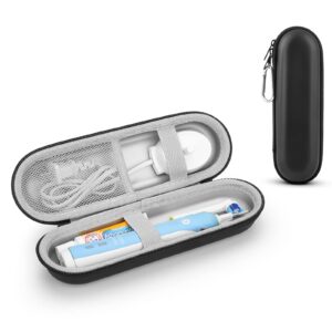 yinke travel case for braun oral b/oral-b pro/philips sonicare electric toothbrush, fits for oral-b pro 1000 1500 /io series 7 8 9, hard eva cover protective storage bag (black sliver)