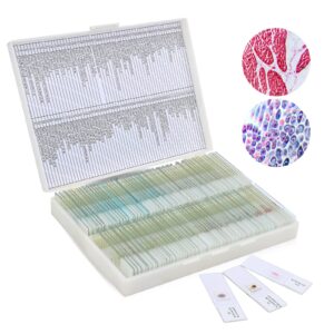 120 prepared microscope slides for kids & students, microscope glass slides set including animal & plant specimens, suitable for school and home education