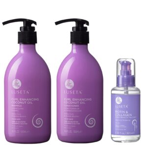 luseta curly hair shampoo and conditioner set and biotin hair oil for hair growth