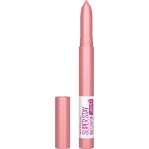 maybelline new york super stay ink crayon matte longwear lipstick makeup, long lasting matte lipstick with built-in sharpener, limited edition birthday collection, piece of cake, 0.04 oz