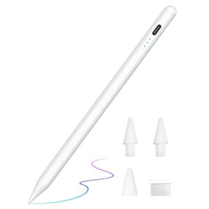 stylus pen for ipad 9th&10th generation, active apple pencil 1st / 2nd generation for ipad 2018-2022, ipad pencil apple pen for ipad mini 6th, ipad pro 11/12.9inch, ipad air 3/4/5, ipad 6/7/8th, white