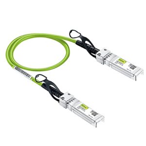 [green] colored 10g sfp+ dac cable - twinax sfp cable for cisco sfp-h10gb-cu0.3m, ubiquiti unifi, supermicro, netgear, mikrotik, fortinet, 0.3-meter(1ft)