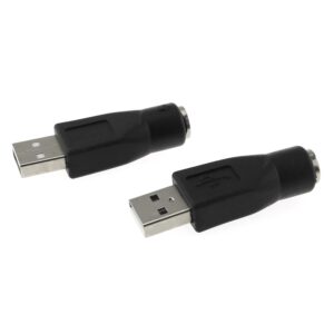 dgzzi usb to ps2 adapter 2pcs black ps/2 female to usb male converter adapter for mouse and keyboard