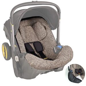 ukje protective car seat stroller cover compatible with doona car seat - protector, cotton cover, infant car seat liner - newborn car seat accessories - easy to clean - easy to install (beige leopard)