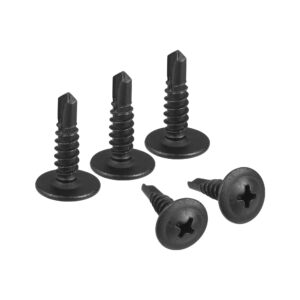 uxcell phillips head self tapping screws, #8 x 5/8" carbon steel self drilling sheet metal screw black 500pcs