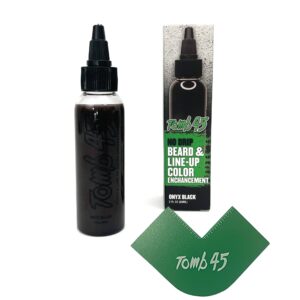 tomb45 beard & lineup enhancement coloring + klutch card 2.0 (green) | water-proof, shampoo-safe, safe on skin (onyx - black)