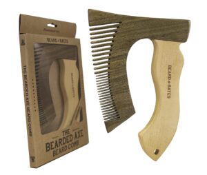 the bearded axe beard comb | original | green sandalwood/boxwood | artisan crafted & handmade