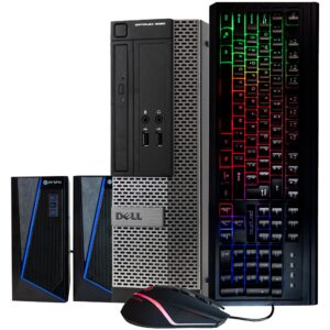 dell optiplex 3020 business desktop computer, intel quad core i5, 8gb ddr3 ram, 500gb hdd, dvd-rom, windows 10 home, rgb speakers (renewed)