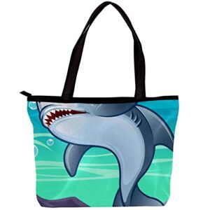 tote bag women satchel bag handbag stylish tote handbag for women hobo bag fashion crossbody bag, cartoon shark sea animal