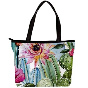 tote bag women satchel bag handbag stylish tote handbag for women hobo bag fashion crossbody bag, tropical plant flower cactus