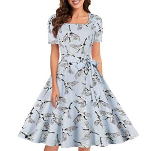 women vintage cocktail dresses 2023 tea party dress wedding guest dress light blue