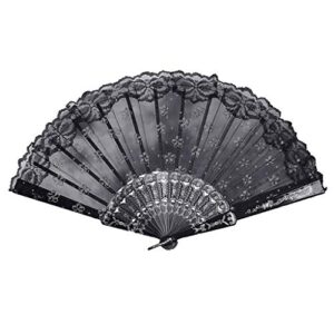 phonme decorative folding fans folding held fan pattern dance wedding party lace folding hand held flower fan hand held fan chinese fan elegant hand fans vintage style (color : d)