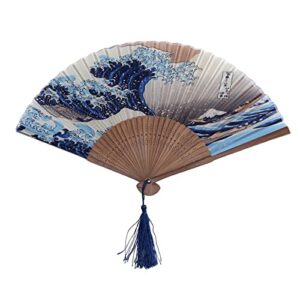 vintage bamboo folding hand held flower fan chinese style dance wedding party pocket gifts wedding colorful chinese fans vintage style