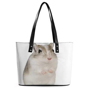 womens handbag hamster leather tote bag top handle satchel bags for lady