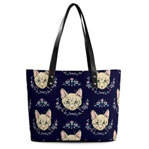 womens handbag cats leather tote bag top handle satchel bags for lady