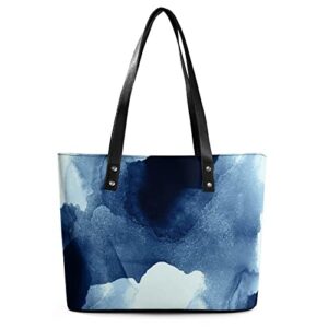 womens handbag blue texture leather tote bag top handle satchel bags for lady