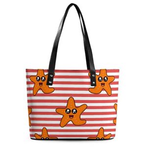 womens handbag starfish leather tote bag top handle satchel bags for lady