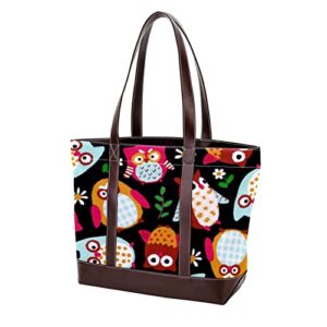 tfcocft purses for women, tote bag, bags for women, womens handbags, abstract colorful bird leaves pattern