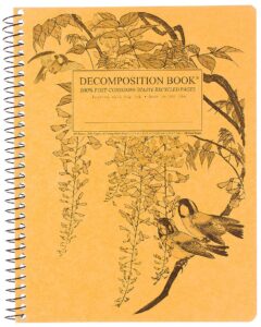 decomposition leafy perch college ruled spiral notebook - 9.75 x 7.5 journal with 160 lined pages - 100% recycled paper - notebooks for school supplies, home & office - made in usa