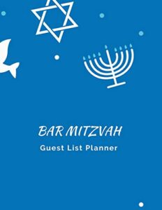 bar mitzvah guest list planner: the perfect blue notebook to track your guest's name, addresses, email address, r.s.v.p's, invitations sent, number attending, gifts and thank you notes.