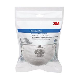 3m home dust mask, helps provide relief from allergens, pet dander, and other non harmful airborne particles, 5-pack (8661pc1-a)