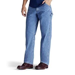 lee men's loose-fit straight leg carpenter jean, retro stone, 38w x 32l