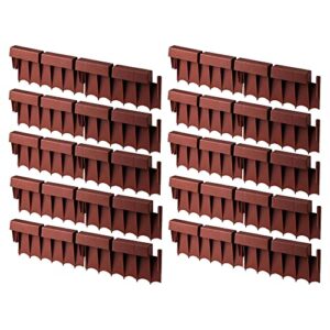 suncast 12" interlocking no dig brick border landscape edging, brown