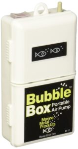 marine metal b-11 bubble box live bait aerator, water resistant air pump, portable & battery powered