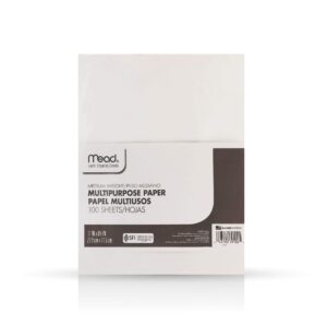 mead paper multi-purpose typing paper, 8-1/2" x 11", white (39100), 100 sheets