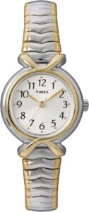 timex women's t21854 pleasant street two-tone stainless steel expansion band watch